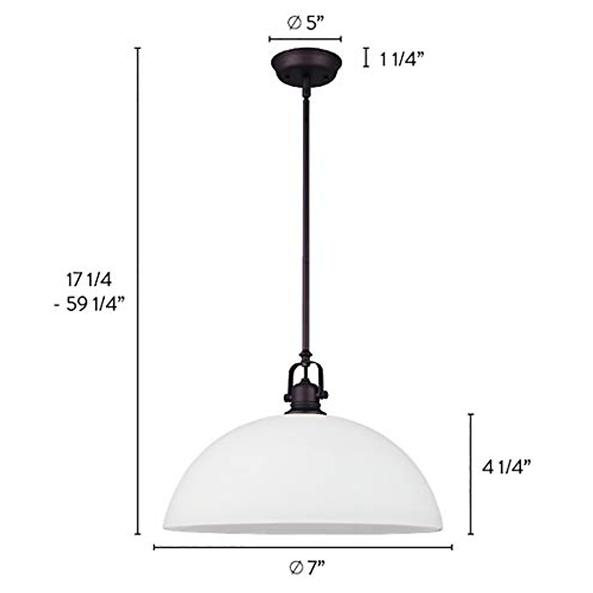 Canarm IPL177B01ORB Rowan 1-Light Mini Pendant , Oil-rubbed Bronze