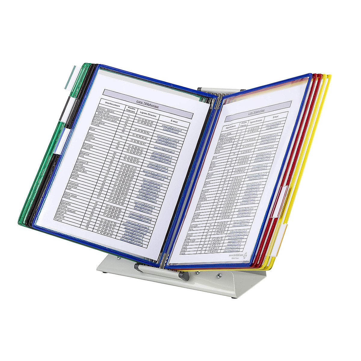 Tarifold Desktop Reference System With 10 Display Pockets, Assorted Colors, 20 Sheet Capacity (D291)