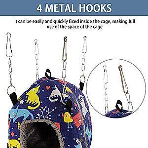 DONGKER Small Animal Hammock, Plush Hanging Warm Bed Washable for Mice Ferret Hamster Rat Gerbil Chinchilla Ferret Squirrel