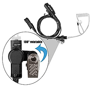 Retevis Surveillance Walkie Talkie Earpiece with Mic, Compatible with Motorola XPR3300e XPR3300 XPR3500e XPR3500 XIR P6600 DP2400 DP2600 E8600 Walkie Talkies, Acoustic Tube 2 Way Radio Headset(1 Pack)