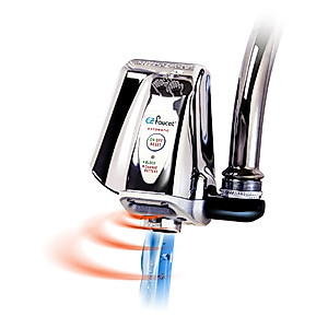 iTouchless EZ PRO Automatic Sensor Faucet Adapter for Bathroom, Kitchen Sink, Also use as Cat Fountain and Pet Water Dispenser, 4 in. H x 4 in. W x 2 in. D, Chrome Silver