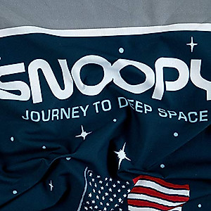 Peanuts Snoopy Journey to Deep Space 36in Panel Grey Quilt Fabric