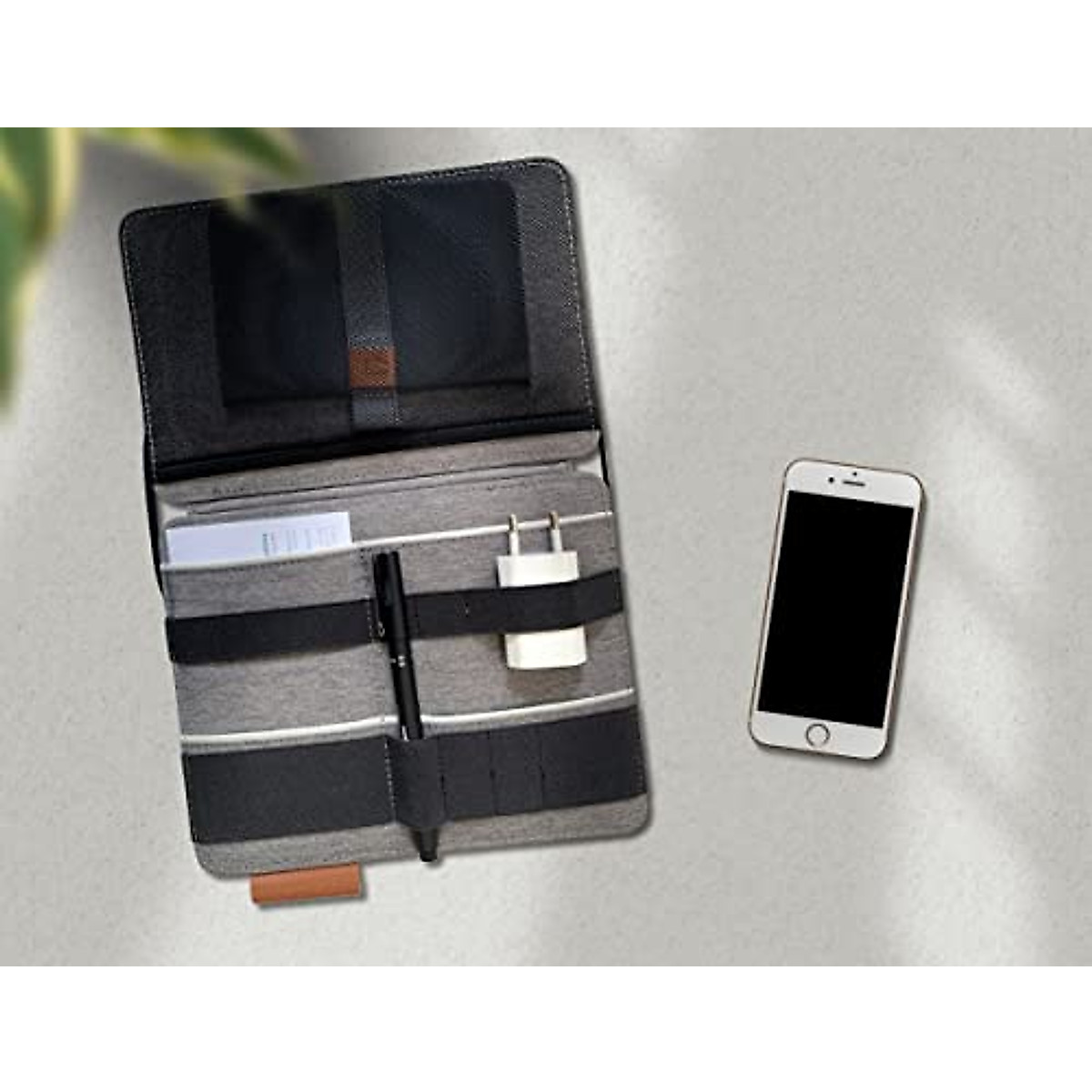 Beblau FOLD Portable Tech Organizer attachable to your Devices | Desktop Organizer Office, Home & School | Working from Home Solution | Laptop accessories Backpack Insert FATHERS GIFT| DARK