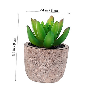 WOONEKY 1 Set 3 Pcs Succulent Bonsai Faux Succulents Potted Plastic Succulents Plants Various Faux Succulents Home Decor Artificial Plant Fake Succulent Mini False Cactus Pulp Basin Office