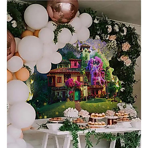 Magic Movie Backdrop Magical Floral House Butterfly Background for Kids Birthday Party Supplies Decorations Movie Poster for Nursery Decor (6X4FT)