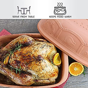 Eurita Clay Roaster, 7.2 Quart, Non-Stick Earthenware, Toxin-Free, Healthy Clay Pot Cooking, Versatile Cooking Dutch Oven, Digital Recipe and Instructions Included