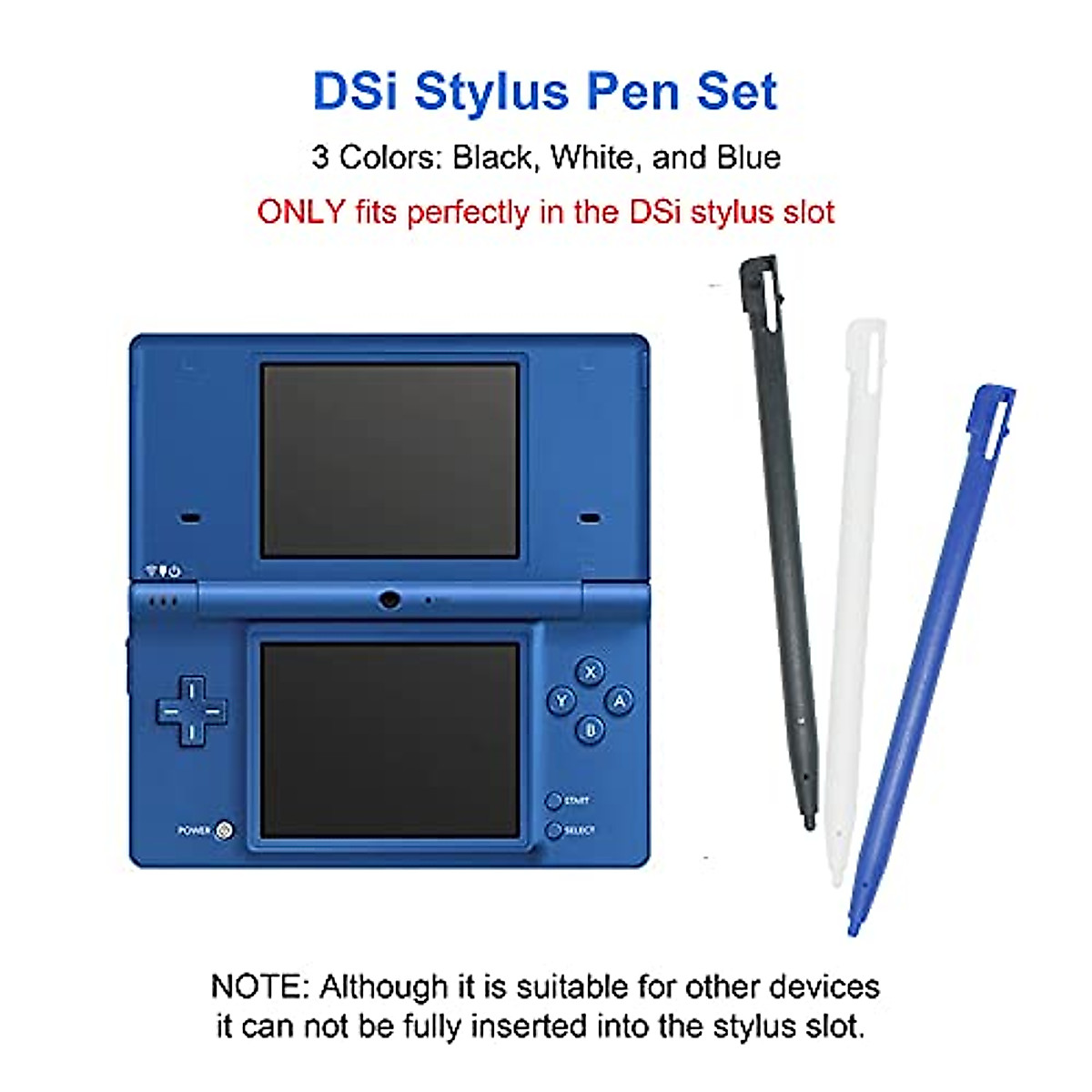 DSi USB Charger Cable Kit, DSi Charger Cable and Stylus Pen Compatible with Nintendo DSi, Play and Charge Power Charging Cord for DSi, with 3 Stylus