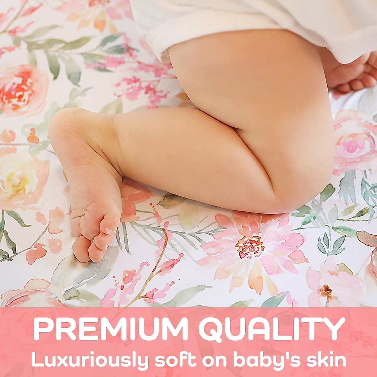 Crib Sheets for Girls – Luxuriously Soft Cotton Blend Crib Sheet for Girl Crib Sheet Mattress & Toddler Sheet by Max&So