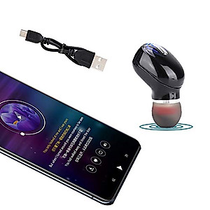 Wireless Earbuds, Bluetooth 5.0 in‑Ear Portable Noise Cancelling Stereo Mini Earphones Headsets, Compatible with Universal Phone, for Sports Running (1 pic)(Black)