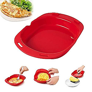 WINGSIGHT Silicone Omelette Maker Non Stick Foldable Microwave Egg Roll Baking Pan Omelet Tool,Quick and Easy 2 in 1 Silicone Omelet Tool Breakfast Set (1 pack)