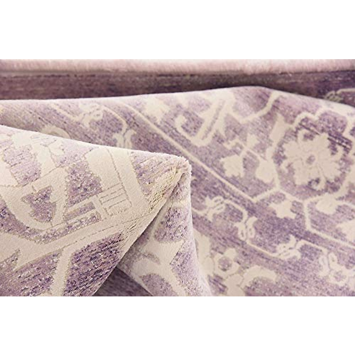 Unique Loom New Classical Collection Traditional Classic Intricate Design with Distressed Vintage Detail, Area Rug (9' 0 x 12' 0 Rectangular, Purple/ Ivory)