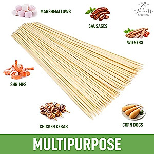 Zulay Kitchen Authentic Bamboo Marshmallow Smores Sticks - 40 Extra Long 17.5" Roasting Sticks - 5mm Heavy-Duty Bamboo Skewers - Thick Smore Sticks - Ideal for Grilling - Marshmallow Sticks Camping