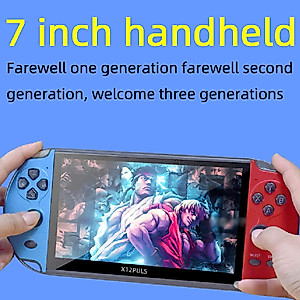 X19 Retro Game Machine HD 7 inch Large Screen Handheld Double Rocker Game Machine Design 8G built-in 1000 Games TV Video Game Console