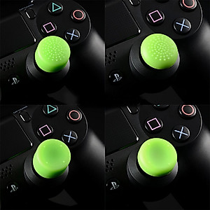 Ambertown Pack of 8 pcs Analog Controller Gamepad Raised Antislip Thumb Stick Grips Thumbsticks Joystick Cap Cover for PS5, PS4, PS3, Switch Pro, Xbox one, Xbox 360, Wii U, PS2 Controller (Green)
