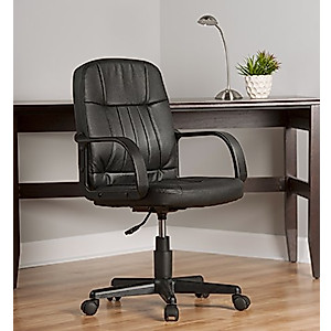 Comfort Products Mid-Back Leather Office Chair, Black