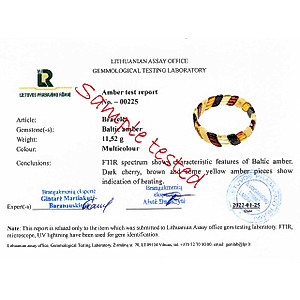 AMBERAGE Natural Baltic Amber Stretch Bracelet for Women - Hand Made from Polished/Certified Baltic Amber Beads(Multi)