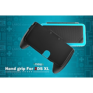 MoKo Handle Grip Compatible with Nintendo New 2DS XL, Anti-Slip Protective Grip with Stand Compatible with Nintendo New 2DS XL/LL (2017) - Black