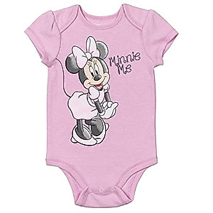 Disney Minnie Mouse Newborn Baby Girls Layette Set: Bodysuit Pant Hat Bib Grey/Pink 0-3 Months