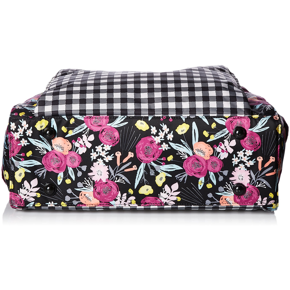 JuJuBe Be Prepared Travel Carry-on/Diaper Bag, Onyx Collection - Gingham Bloom