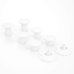 eXtremeRate ThumbsGear Interchangeable Thumbstick for Xbox Controller - Improve Comfort - White 3 Height Domed & Concave Grips Ergonomic Adjustable Joystick for Xbox Seires X/S, for Xbox One S/X/Elite