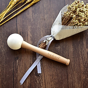 TOPFUND Crystal Singing Bowl Hard Rubber Mallet with Suede Bundle Pocket