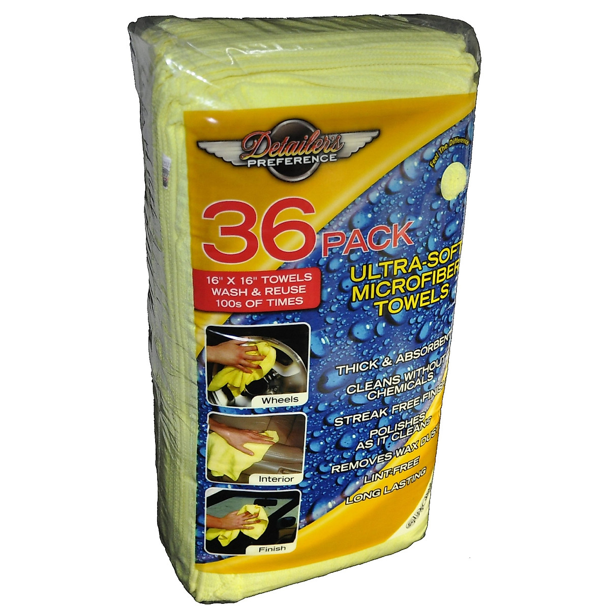 Eurow Microfiber Premium 16in x 16in 350 GSM Cleaning Towels 36-Pack