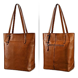 S-ZONE Vintage Genuine Leather Tote Shoulder Bag Handbag Big Large Capacity 2.0