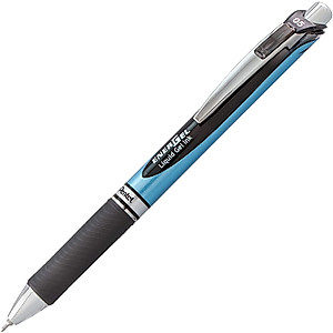 Pentel Energel 0.5 mm Black Needle Tip Pens 10 Pack Rtx Retractable Liquid Gel Pen, Great for Office, School & Home for Women & Men