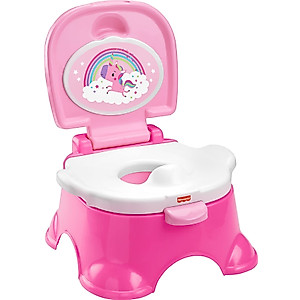 Fisher-Price 3-in-1 Unicorn Tunes Potty Training Toilet Ring and Step Stool for Toddlers