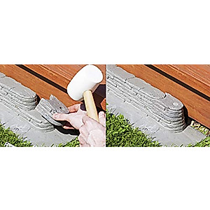 Emsco Group 2032HD Bedrocks Trim-Free Gray, 20 Feet – Natural Stacked Slate Design Garden Lawn Edging