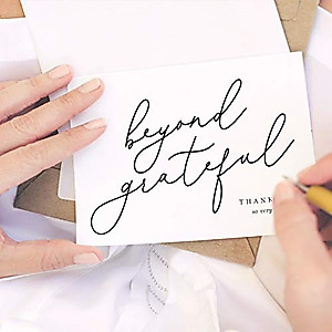 Bliss Collections Beyond Grateful Thank You Cards with Envelopes, Pack of 25, 4x6 Folded, Tented, Bulk, Perfect for: Wedding, Bridal Shower, Baby Shower, Birthday, or just to say thanks!