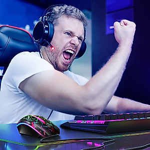 Atrasee RGB Gaming Mouse Wired PC Computer Mice for Laptop, 1200 DPI, 7 Colors LED Backlit, 3 Buttons, USB Ergonomic Optical Mouse for Game Office Windows Mac Linux, Crack