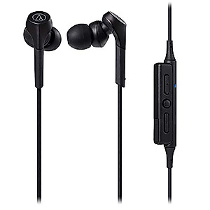 Audio-Technica ATH-CKS550XBTBK Solid Bass Bluetooth Wireless In-Ear Headphones, Black