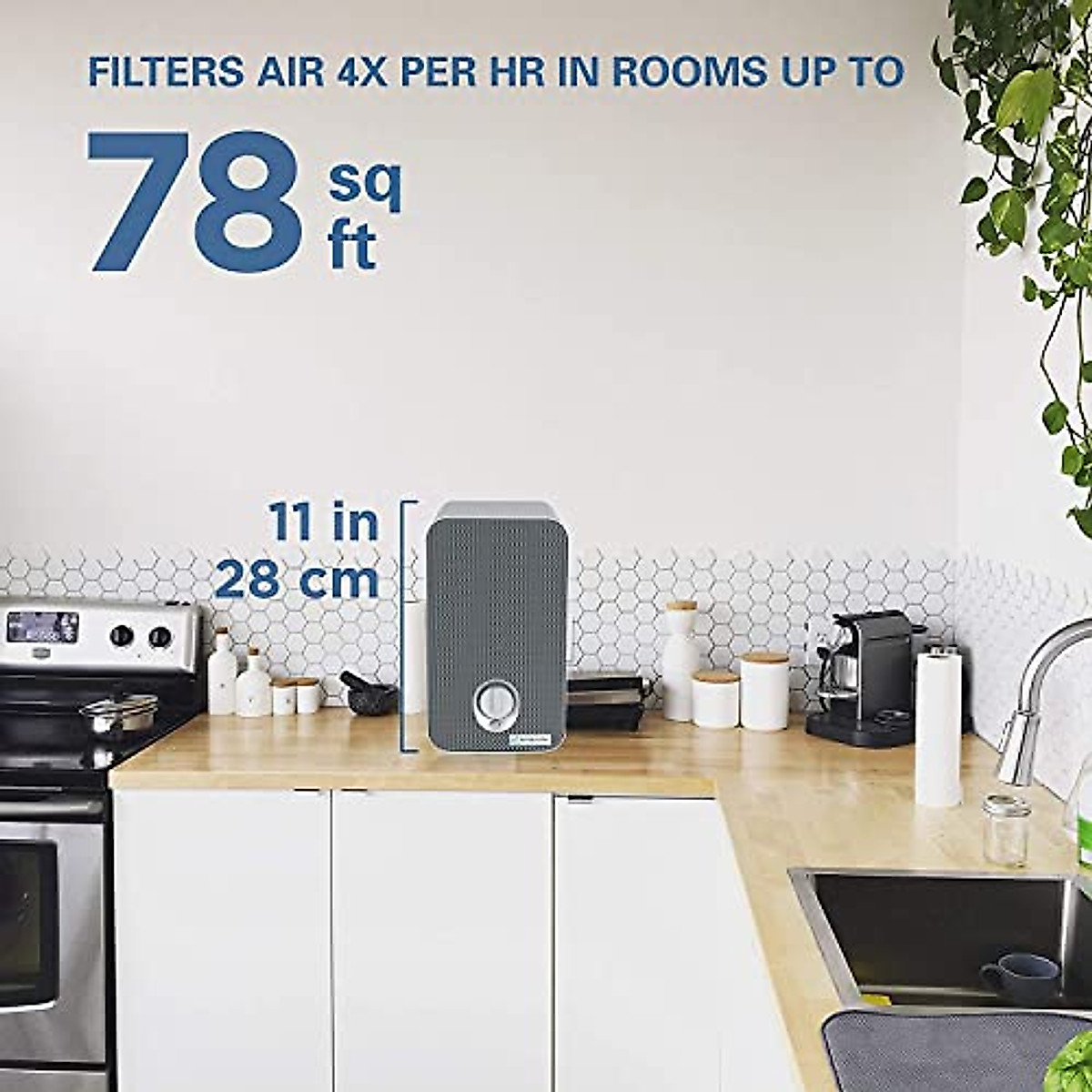Germ Guardian Desktop Air Purifier for Home, H13 HEPA Filter, Removes Dust, Allergens, Smoke, Pollen, Odors, Mold, UV-C Light Helps Reduce Germs, 11 Inch, Silver, AC4100