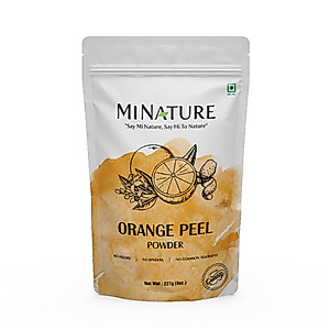Orange Peel (Citrus Aurantium) Powder by mi nature - 227 g / 8 OZ / 1/2 lb | All Natural | Vegan | Non GMO | For Hair & Skin Care