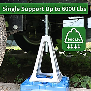 RVGUARD RV Stack Jacks 4 Pack with Storage Bag, Aluminum Stabilizer Jacks for RV Trailer Camper, Single Support Up to 6000 Lbs, Adjustable from 11" to 17"