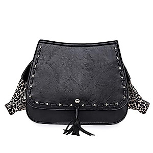 UKENENG Women's Crossbody Bag Shoulder Bag with Tassel Purse Shoulder Bucket Cross-body Purse (Grey)