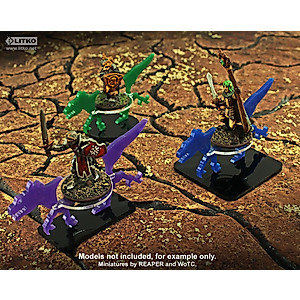 LITKO Raptor Character Mount | Dinosaur | Velociraptor | Clawfoot | Role Playing Games | Compatible with Dungeons & Dragons and Pathfinder Games (25x50mm Rectangular Base, Blue)