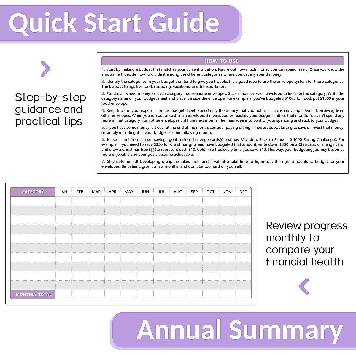 Sooez Budget Binder with Zipper Envelopes & Expense Budget Sheets, Money Organizer for Cash, Cash Envelopes for Budgeting, Savings Binder, Budget Binder with Cash Envelopes,Cash Wallet Envelope System