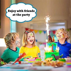 Leesgel Dinosaur Temporary Tattoos for Kids, Dinosaur Stickers, Dinosaur Birthday Party Supplies Decorations (37 Styles Glow + Metallic Glitter)