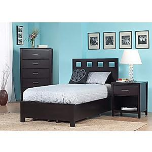 Modus Furniture Solid Wood 2-Side Storage Bed, California King, Riva - Espresso