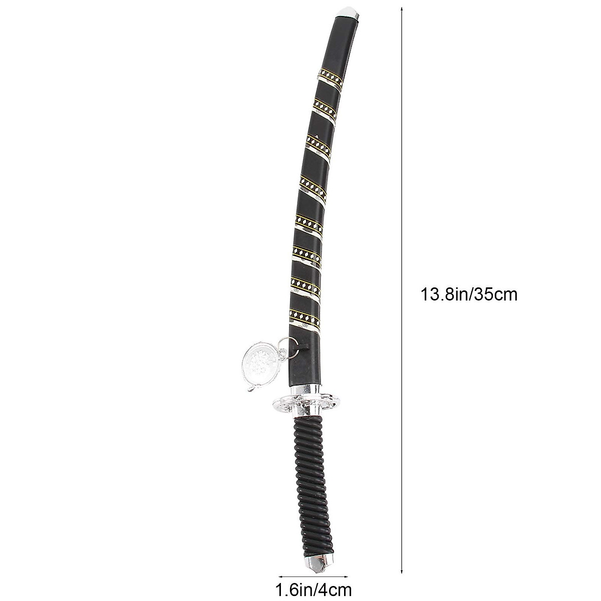 Amosfun Sword Katana Slayer Samurai-1 Pc Plastic Lightweight Japanese Samurai Toy Sword Childrens Toy Props Black Samurai Sword for Halloween Dress Up (Small Size)