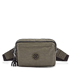 Kipling Women’s Abanu Crossbody Bag, Lightweight, Adjustable Nylon Waist Pack with Multi-Compartment Zip Pockets, Green Moss