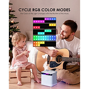 Karaoke Machine with 2 Wireless Microphones, FULLIFE 2024 3000mAh Portable Bluetooth Karaoke Speaker for Adults/Kids, PA System with RGB Light, Echo, Support TF/USB/AUX, Home Karaoke Set for Parties