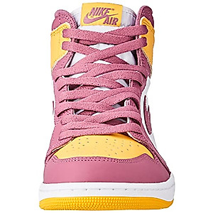 Nike Men's Air Jordan 1 High Retro OG 'Brotherhood' Basketball Shoes, University Gold/Light Bordeaux, 10