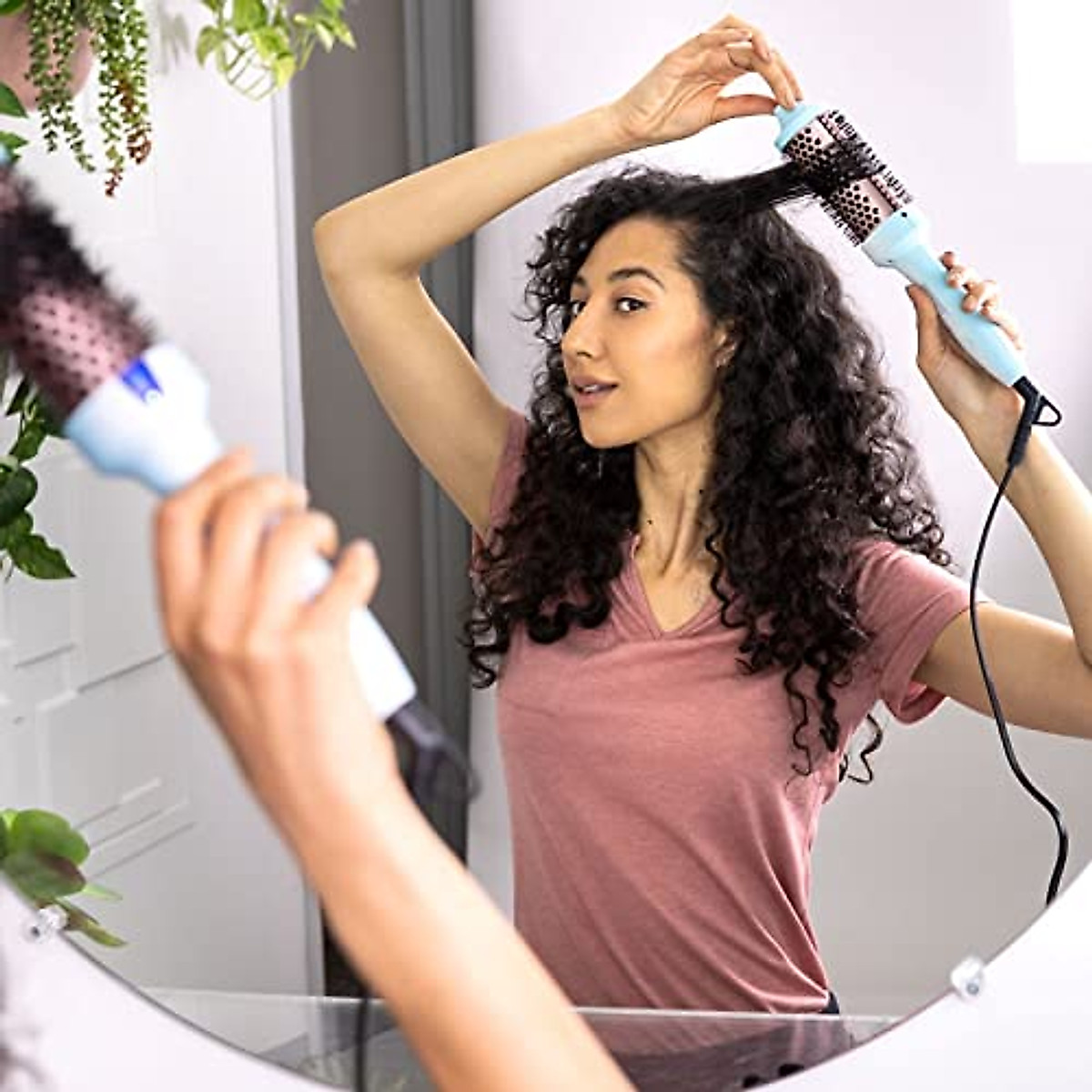 Calista FAUXblo Thermal Brush, Professional Styling Brush, Burn-Free Soft Bristles, Ionic and Ceramic Technology (1.5, Raspberry Ice)