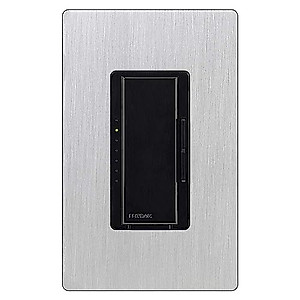 Lutron Maestro LED+ Dimmer Switch for Dimmable LED, Halogen and Incandescent Bulbs with Stainless Steel Wallplate, 150W/Single-Pole or Multi-Location, Midnight
