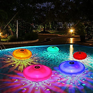 Macarrie 8 Pack Floating Pool Lights with 8 Modes for Swimming Pool, Waterproof LED Pond Underwater Light Up Pool Lights for Disco Pool Party Decorations