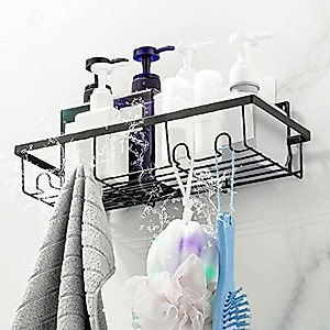 Shower Caddy Shelf Organizer (2Pack) with 2 Soap Dishes,No Drilling Wall Mount Shower Storage Accessories, Adhesive Bathroom Shelves for Inside Shower, Shower Accessories for Bathroom with 4pcs Hooks