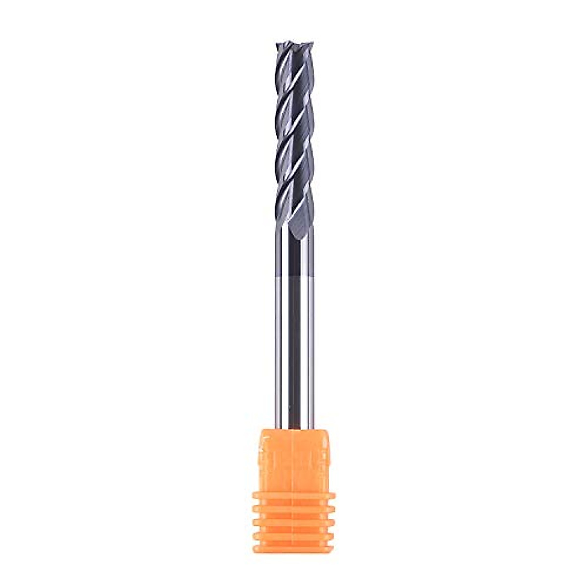SpeTool 12411 4 Flutes Carbide CNC Square Nose End Mill, 1/4 inch Shank Diameter, 3 inch Long, Upcut CNC Router Bit with Coated